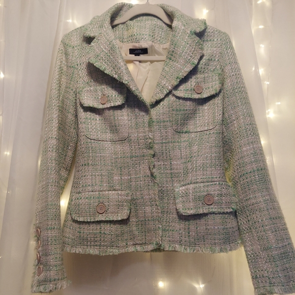 Jackets & Coats | Spring Green Tweed Blazer | Poshmark